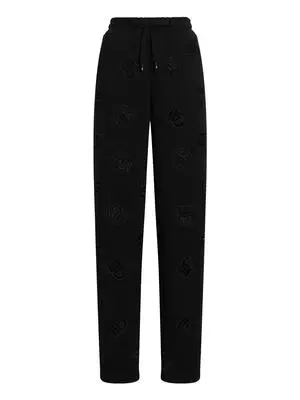 Dolce & Gabbana Jersey Jogging Pants With Cut-out Dg Logo - Black