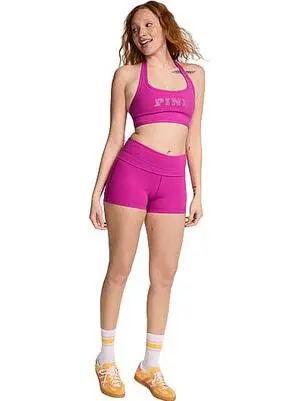Pink All-day Cotton Foldover 3" Bike Shorts - Pink