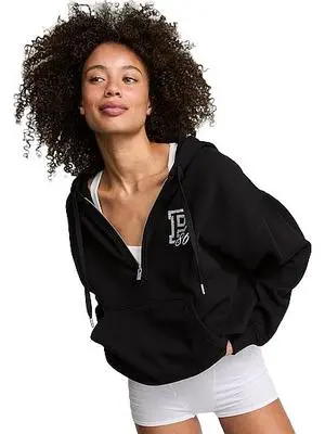 Pink Campus Fleece™ Half-zip Hoodie - Black