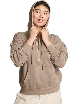 Pink Campus Fleece™ Half-Zip Hoodie Brown