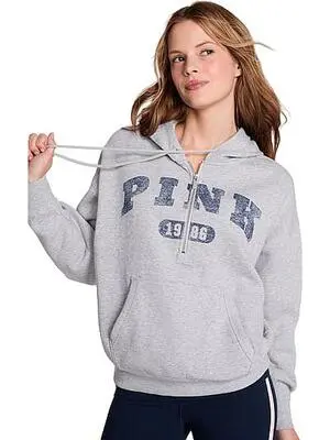 Pink Campus Fleece™ Half-Zip Hoodie Floral