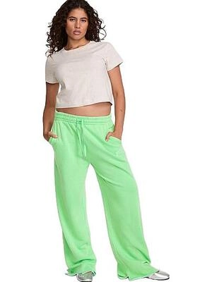 Pink Campus Fleece™ Wide-leg Split-hem Sweatpants - Green