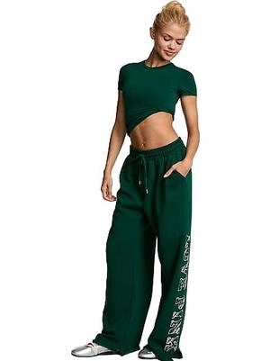 Pink Campus Fleece™ Wide-Leg Split-Hem Sweatpants Green