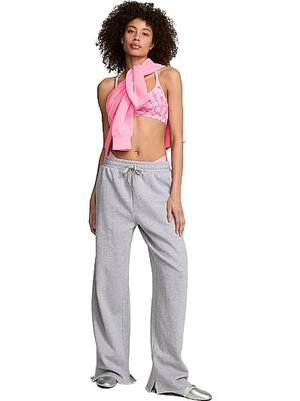Pink Campus Fleece™ Wide-leg Split-hem Sweatpants - Grey