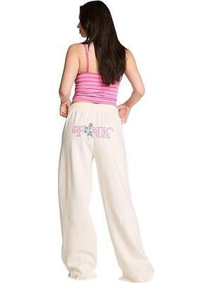 Pink Campus Fleece™ Wide-Leg Split-Hem Sweatpants Grey