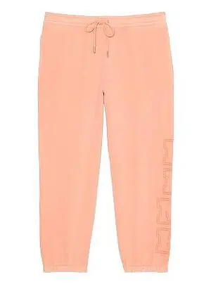 Pink Campus Fleece Capri Jogger Sweatpants Orange