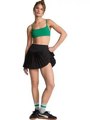 Pink Tech Woven Pleated Skort - Black