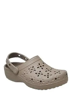 Pink PINK Crocs Classic Floral Cut-Out Clog Brown