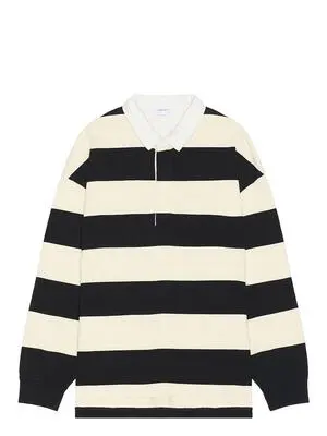 Alexander McQueen Oversized Rugby In Black - Black & Ivory