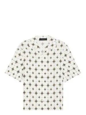 Amiri Micro Starburst Camp Shirt In White - Ivory
