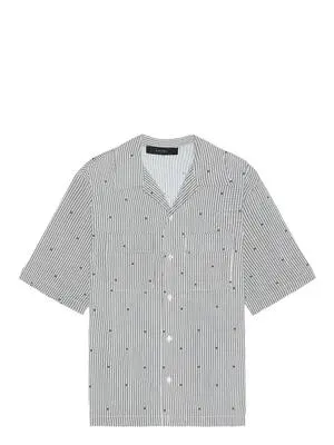 Amiri Ma Pinstripe Camp Shirt - Black