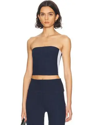 Beyond Yoga Spacedye Strapless Stripe Top Nocturnal Navy