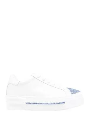 Rene Caovilla Crystal-embellished Sneakers - White