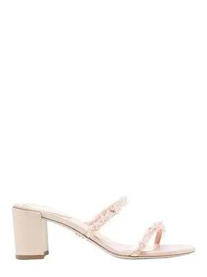 Rene Caovilla Bead Embellished Sandals - Neutrals