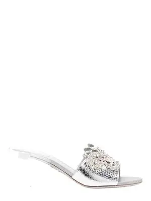 Rene Caovilla Crystal Embellished Sandals - Silver