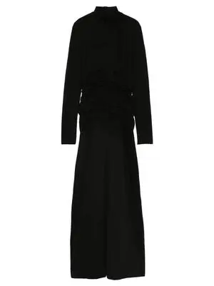 Bite Studios High-neck Ruched Gown - Black