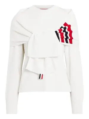 Thom Browne Layered Ribbed Cashmere And Wool-blend Sweater - Off-white