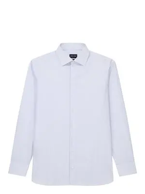 Giorgio Armani Regular-fit Shirt In Luxury Striped Cotton - Blue