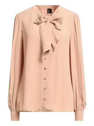 Pinko Bow Shirt In Crepe - Beige