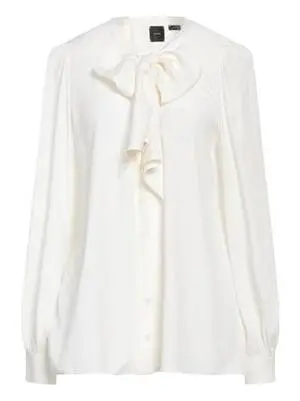 Pinko Bow Shirt In Crepe - White