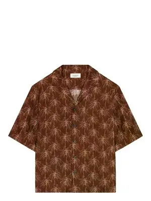 LANEUS Palm-trees Shirt - Brown