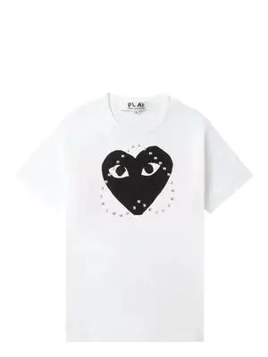 Play Comme Des Garcon Logo-stud T-shirt - White