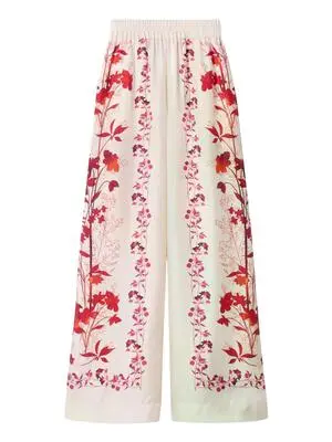 La DoubleJ Floral-print Palazzo Pants - White