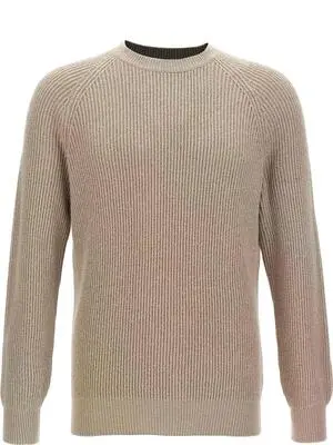 Brunello Cucinelli Ribbed-knit Cotton Sweater - Neutrals