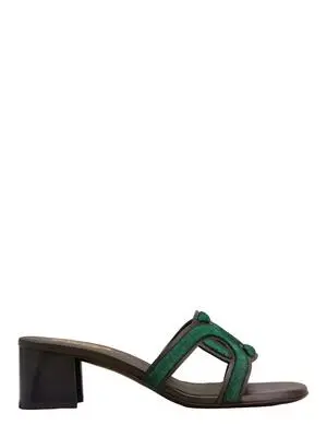 TOD'S Contoured-strap Leather Sandals - Green