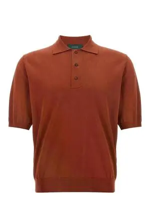 ZANONE Cotton Polo Shirt Brown