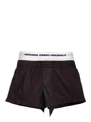 Natasha Zinko Ruffled Boxer Shorts - Black