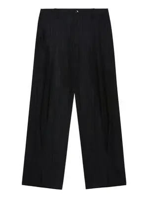 KHOKI Pinstripe Straight-leg Trousers - Blue