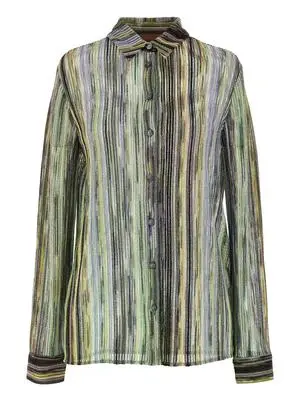 Missoni Striped Lamé Shirt - Green