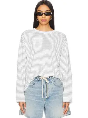ALL THE WAYS Lily Long Sleeve Top - Grey Stripe
