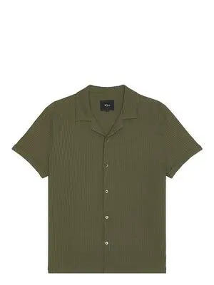 Rails Amalfi Button Down Camp Shirt In Olive - Olive Seersucker