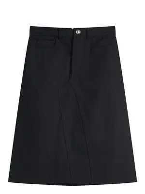 JIL SANDER Cotton Poplin Midi Skirt - Black