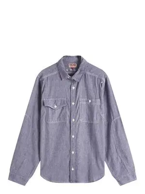 DUBBLEWARE Brockton Reinforced Chambray Shirt - Dark Navy