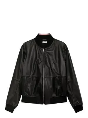 Bally Leather Bomber Jacket - Black