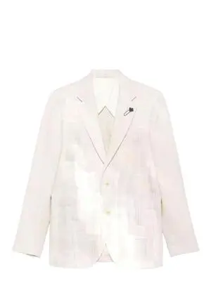 LARDINI Checked Blazer - White