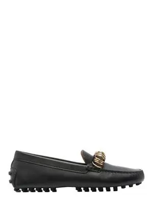 TOD'S Ring-embellished Loafers - Black