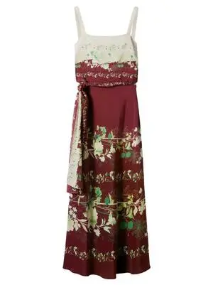 La DoubleJ Slip-around Midi Dress - Red