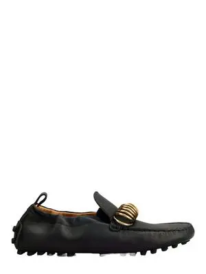 TOD'S Ring-embellished Loafers - Black