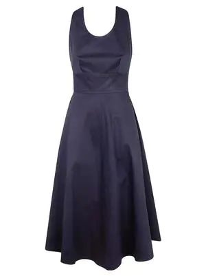 Aspesi Stretch-cotton A-line Dress - Blue