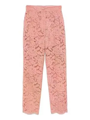 Dolce & Gabbana Floral Lace Trousers - Pink