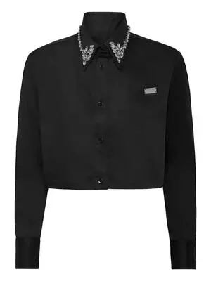 Philipp Plein Gothic Plein Cropped Shirt - Black