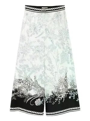 Elie Saab Printed Cotton Pants - White