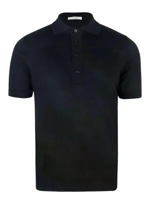 PAOLO PECORA Fine-knit Polo Shirt - Black
