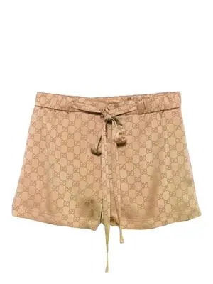 Gucci Gg Satin Shorts - Brown