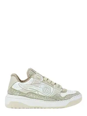Philipp Plein Strass Hexagon Sneakers - Neutrals