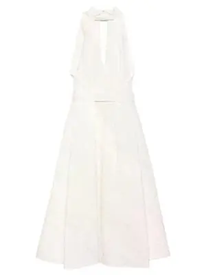 Elie Saab Embroidered Midi Dress - White